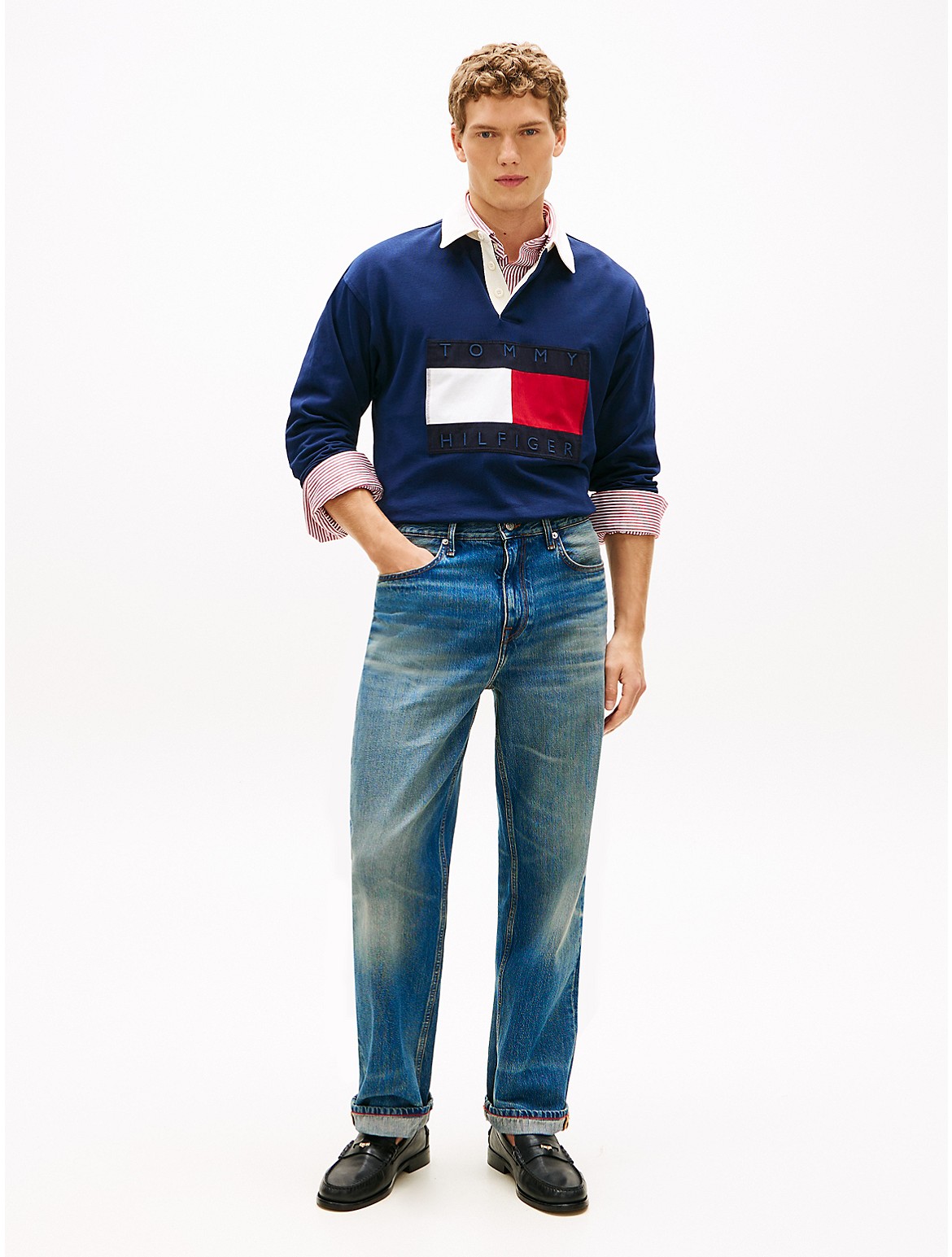 TOMMY HILFIGER Tommy Hilfiger Rugby Sweatshirt with Embroidered Logo